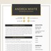 Black and Gold Resume Template + Cover Letter | Modern Resume Editable ...