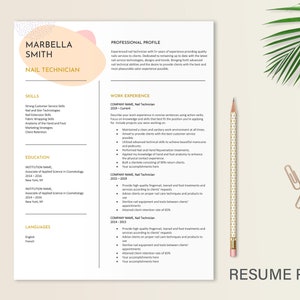 Nail Technician Resume Portfolio, Esthetician Resume, Modern Resume ...