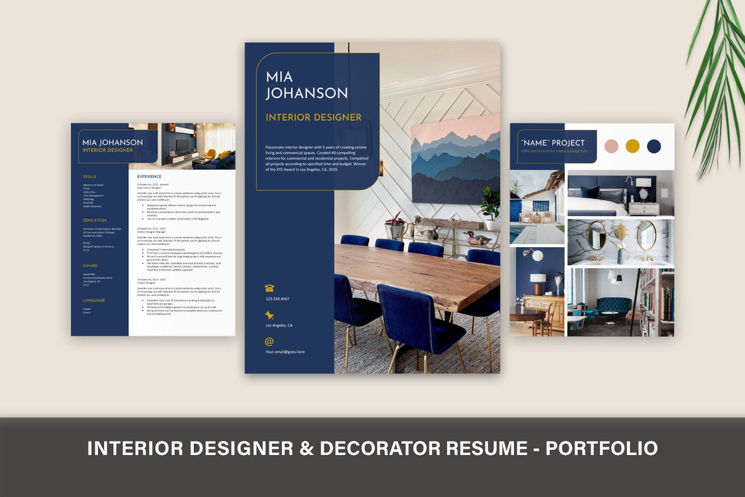 Interior Designer Resume Template Interior Design Portfolio Interior ...