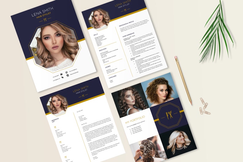 Hair Stylist Resume Design | Hair Stylist Portfolio | Hairdresser CV ...