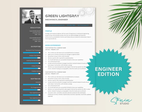 Engineer Resume Template Technical Resume Mechanical - Etsy