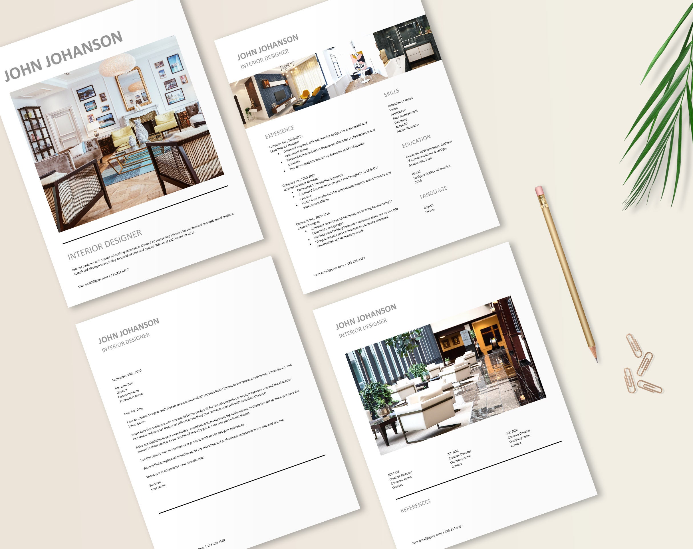 Interior Designer Resume Template Word Interior Decorator Resume ...