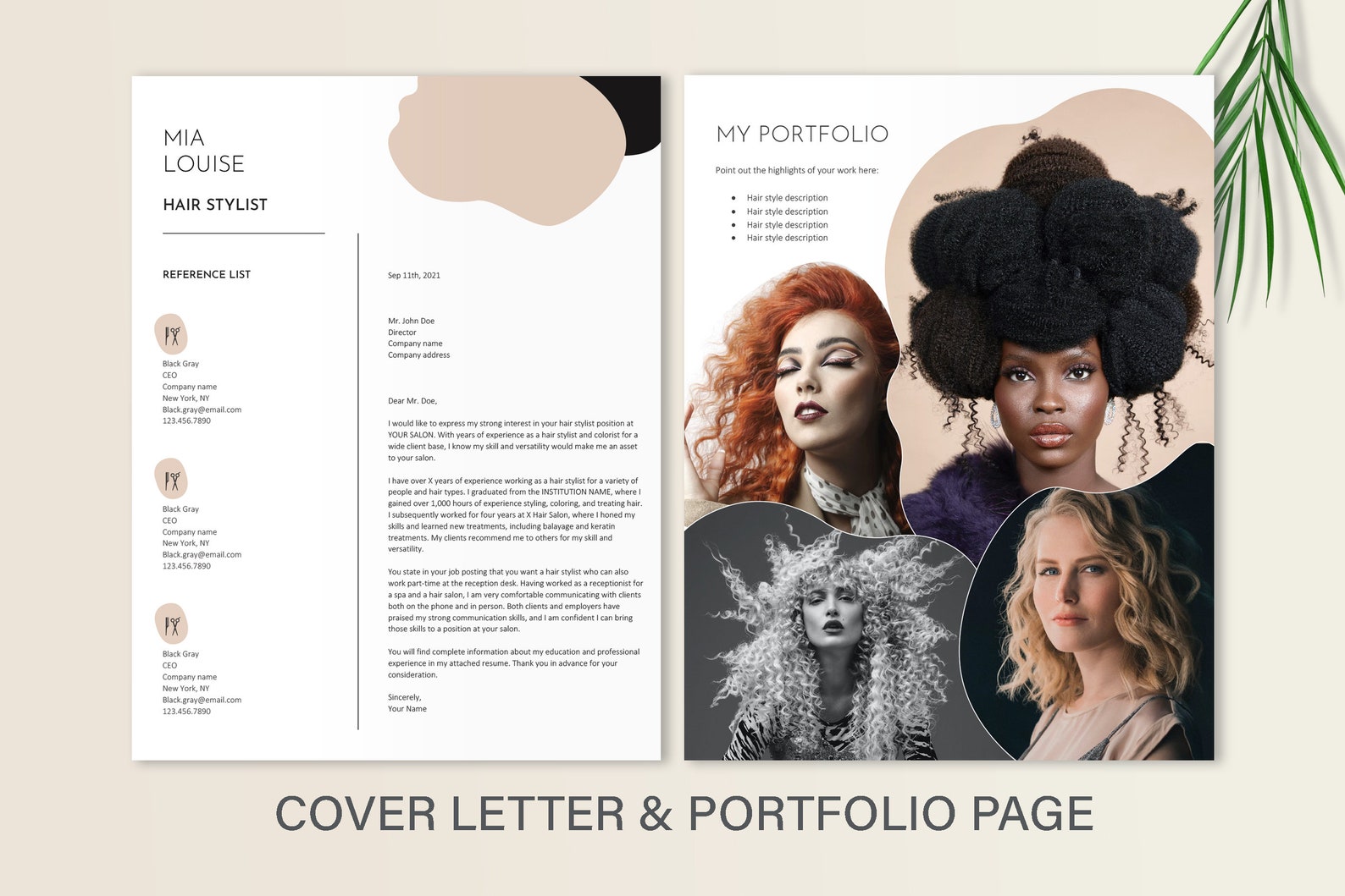 Hair Stylist Resume Design | Hair Stylist Portfolio | Hairdresser CV ...