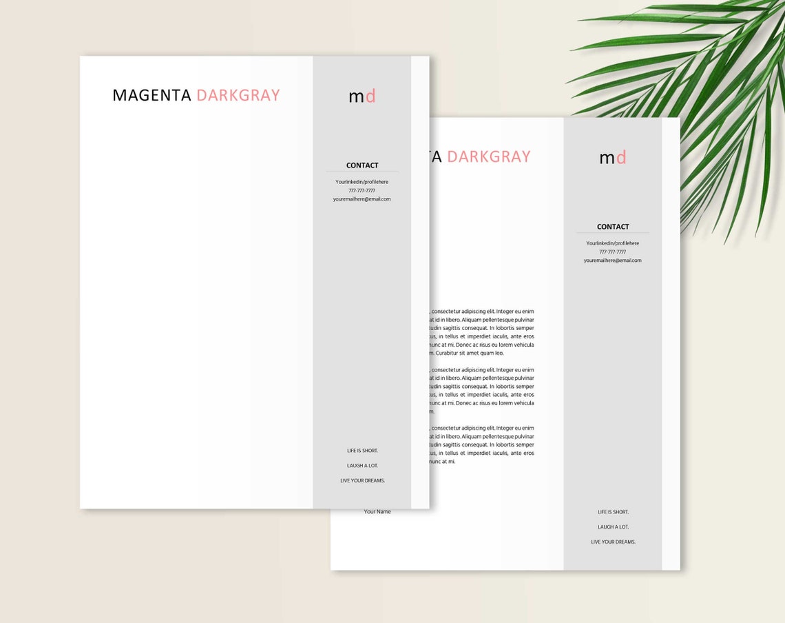 Letterhead Template Monogram Letterhead Design DIY Stationery Creative ...