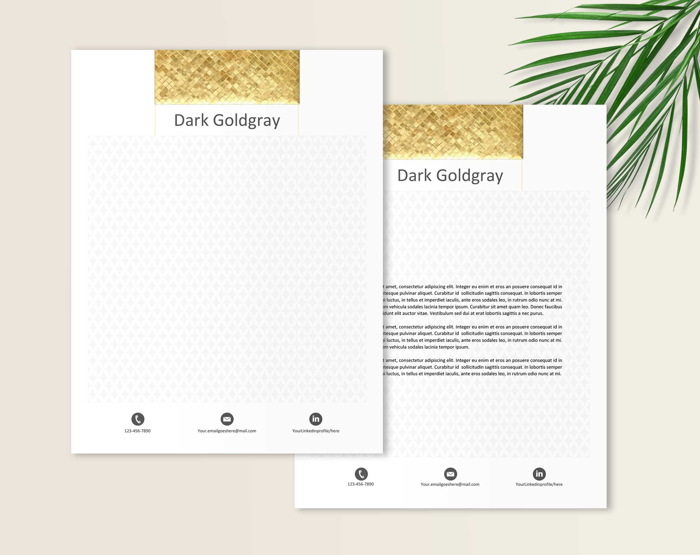 Luxury Letterhead Template DIY Stationery Gold Stationery Paper ...