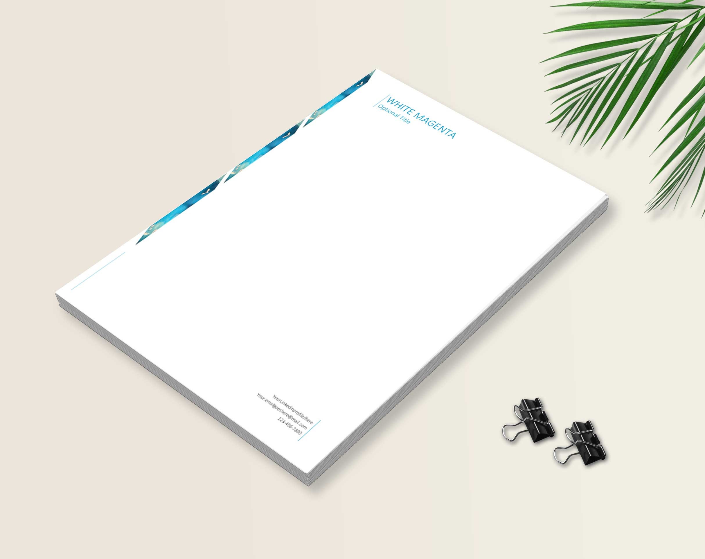 Business Letterhead Design | Cover Letter Template for Word | Printable ...
