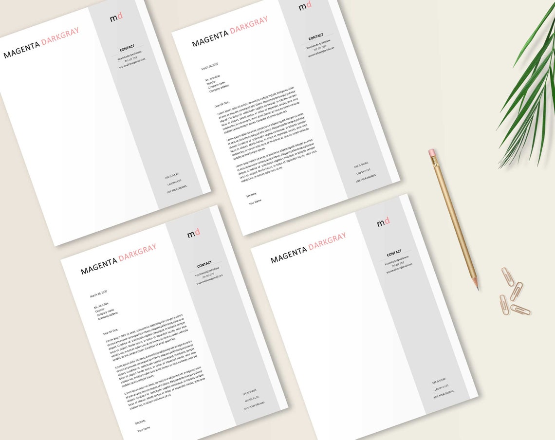 Letterhead Template Monogram Letterhead Design DIY Stationery Creative ...