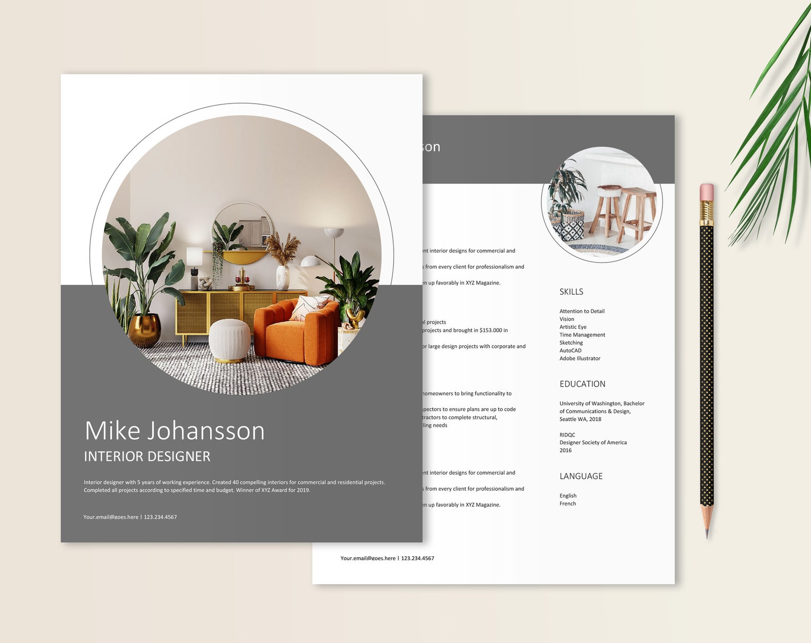 Interior Designer Resume Template Word Interior Decorator Resume ...