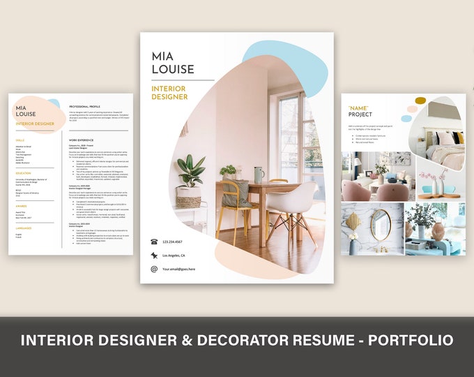 Interior Designer Resume Template | Interior Design Portfolio ...