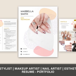 Nail Technician Resume Portfolio, Esthetician Resume, Modern Resume ...