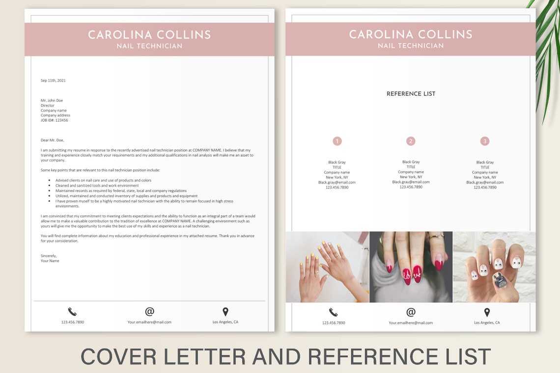 Nail Technician Resume Template, Esthetician Resume, Modern Resume ...