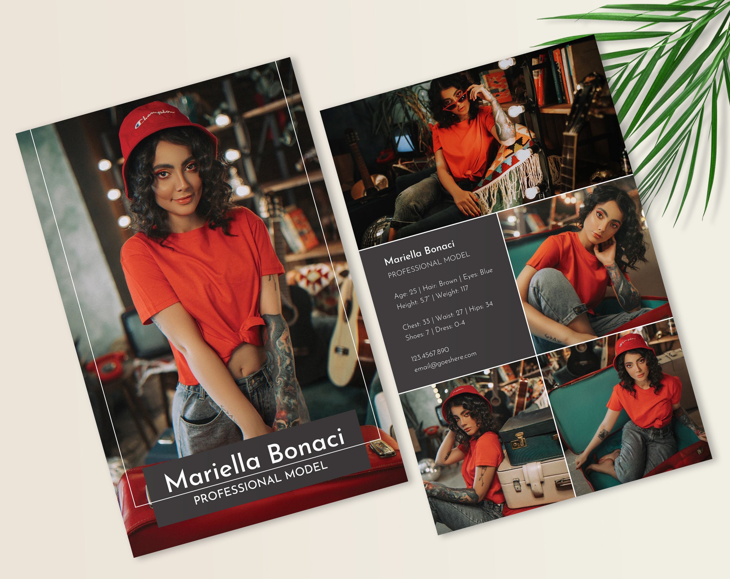 Modeling Comp Card MS Word Template, Modeling Agency, Model Photo Card ...