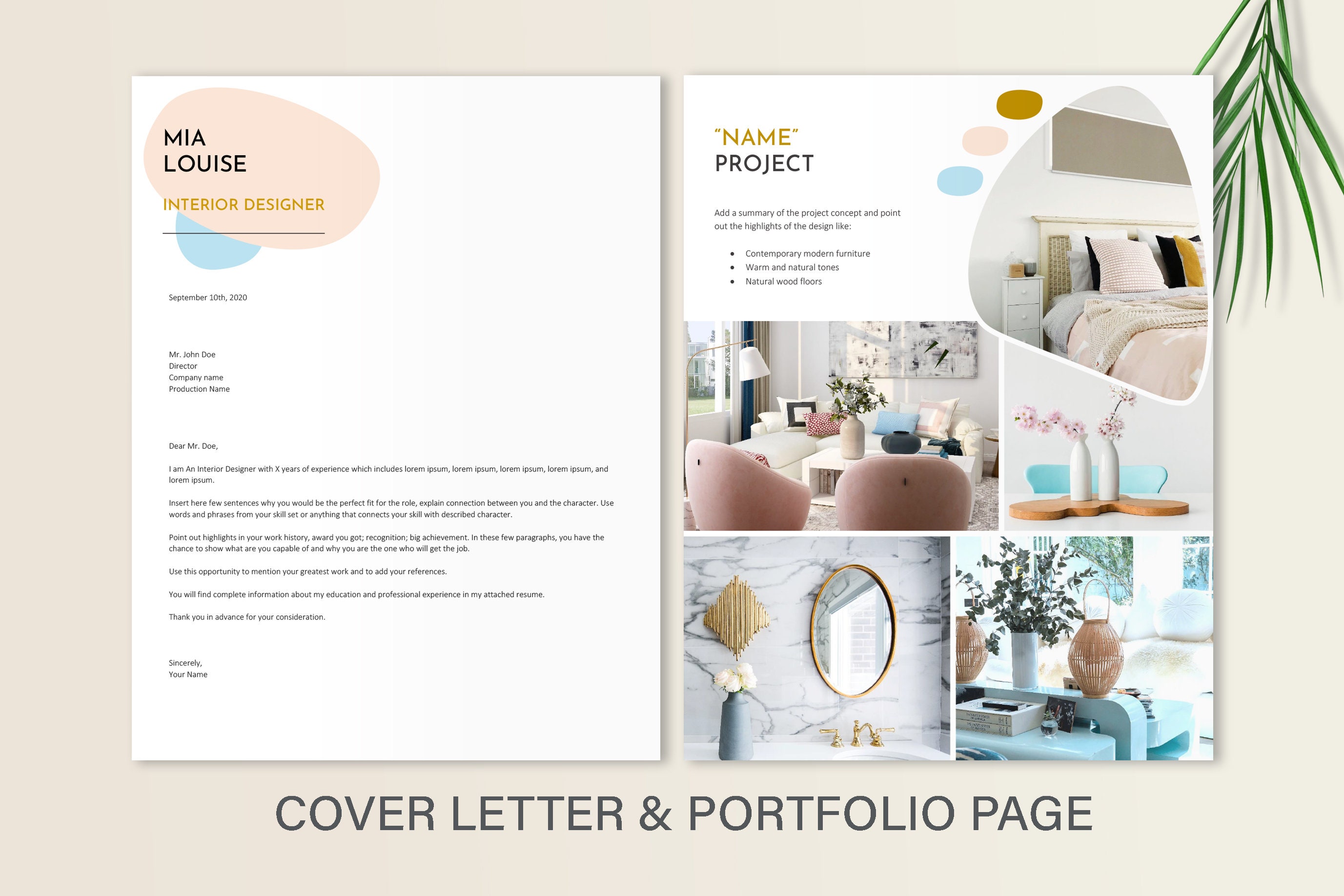 Interior Designer Resume Template | Interior Design Portfolio ...