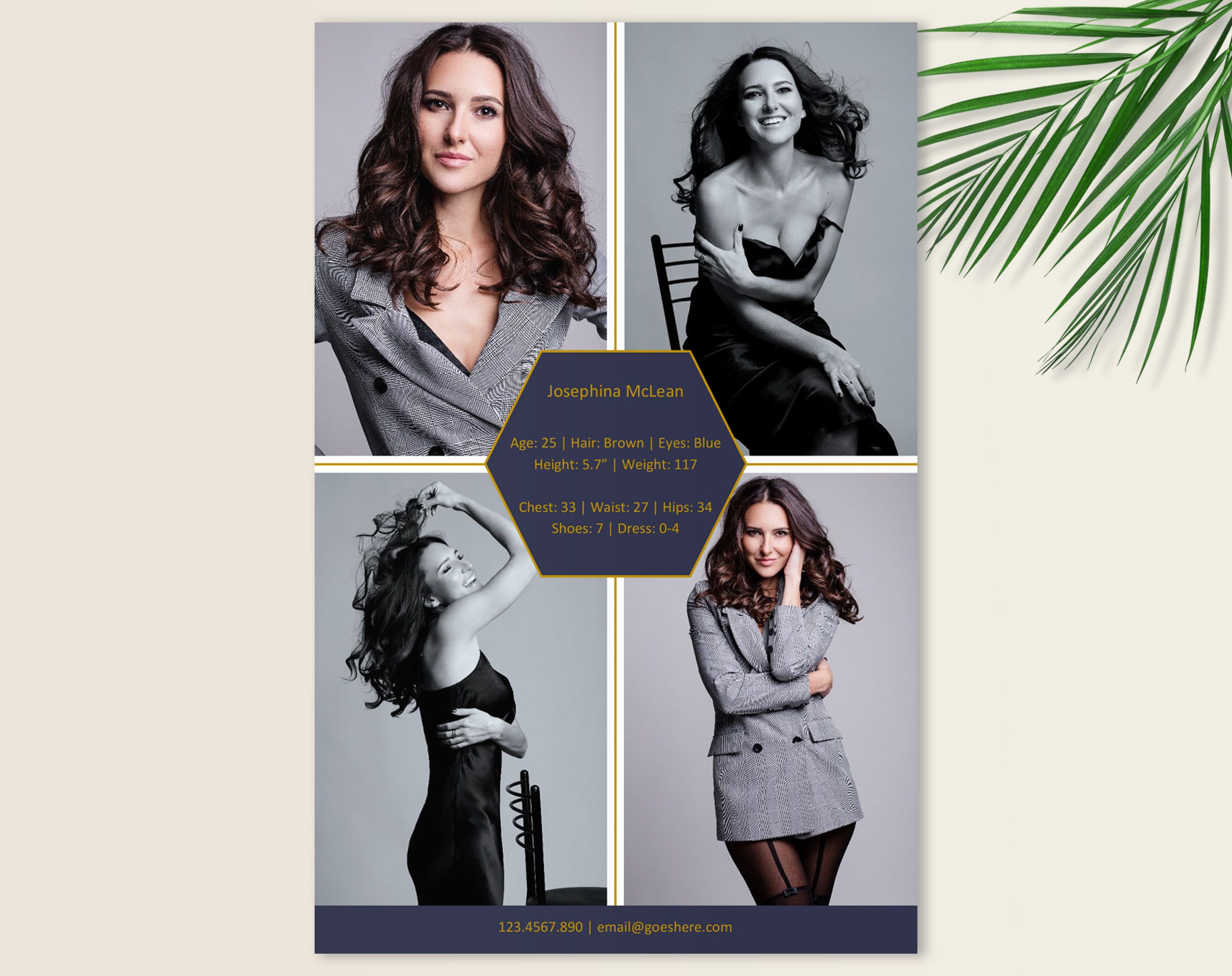 Modeling Comp Card MS Word Template, Modeling Agency, Model Photo Card ...