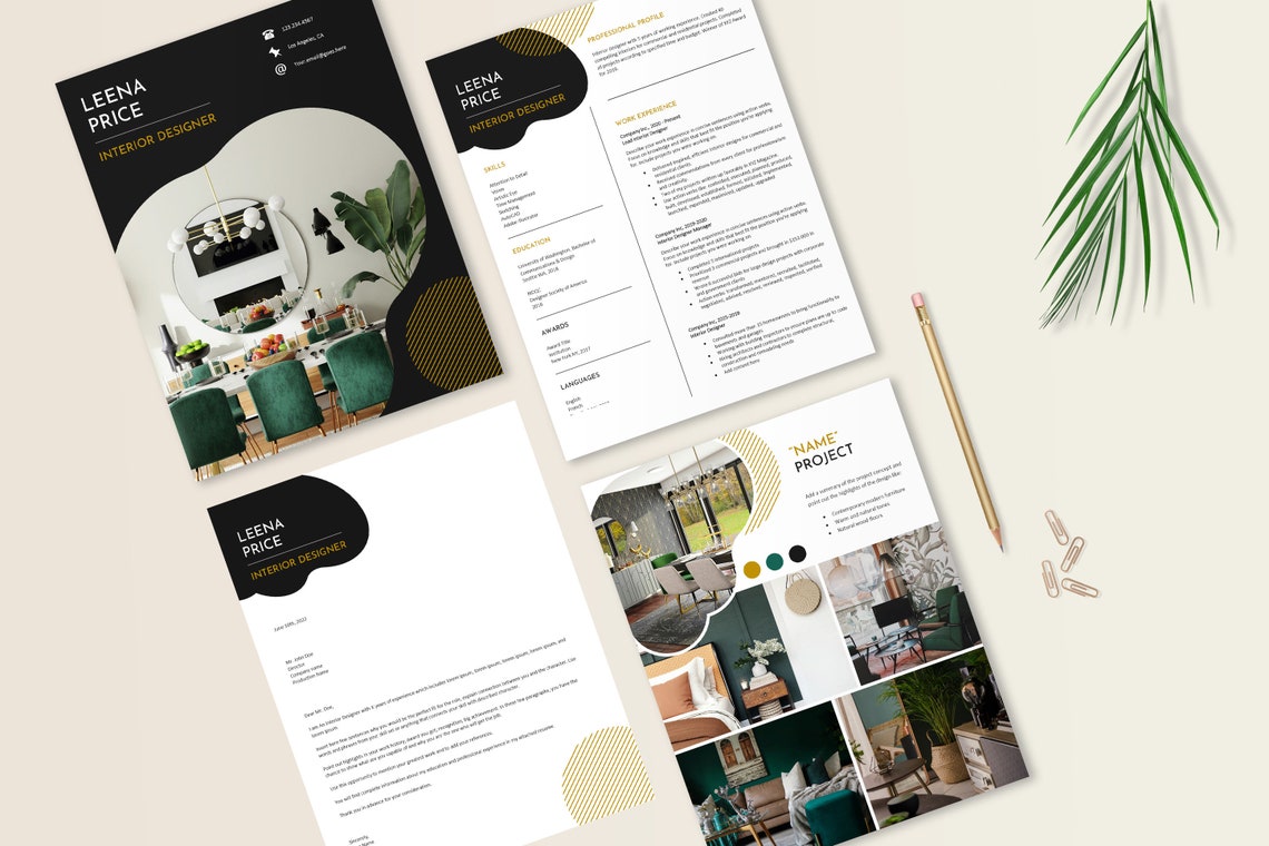 Interior Designer Resume Template Interior Design Portfolio Interior ...