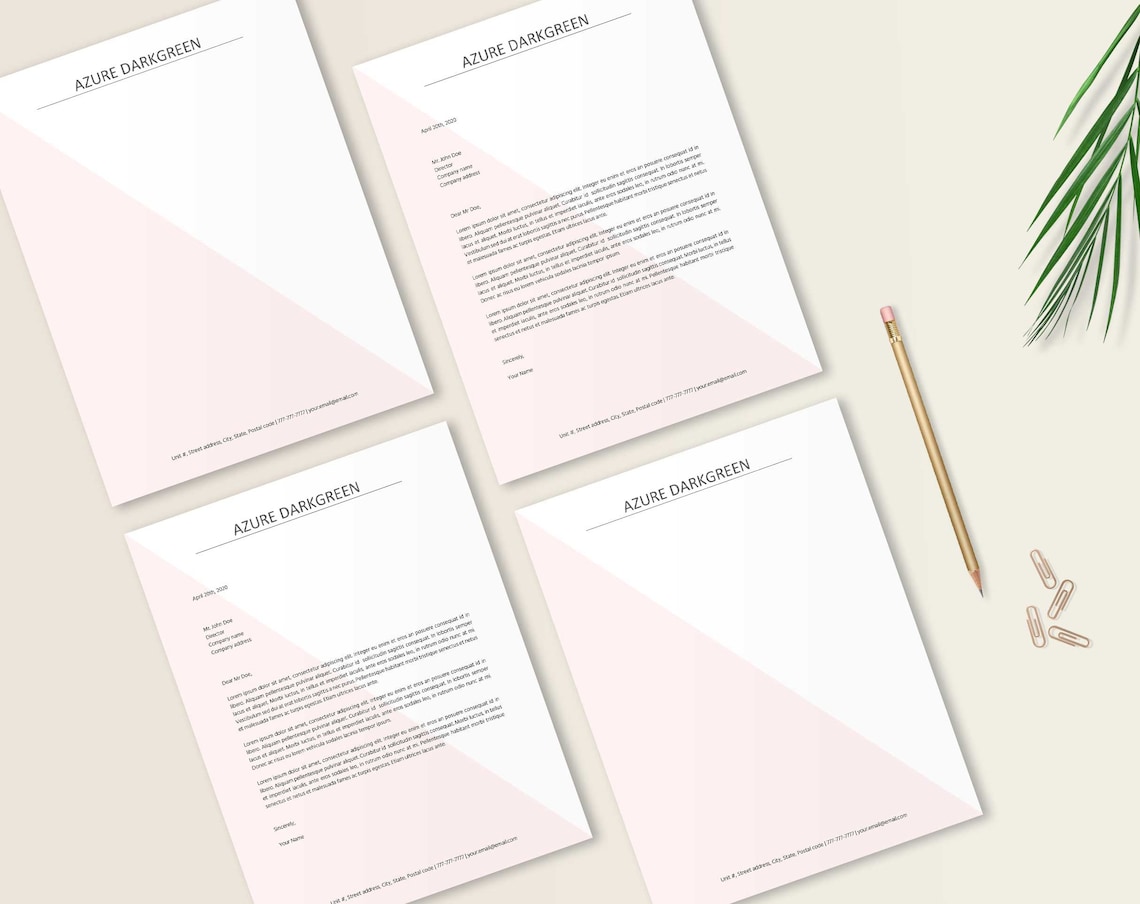 Elegante Briefpapier Download | Moderne Briefkopf Vorlage | Schreiben ...