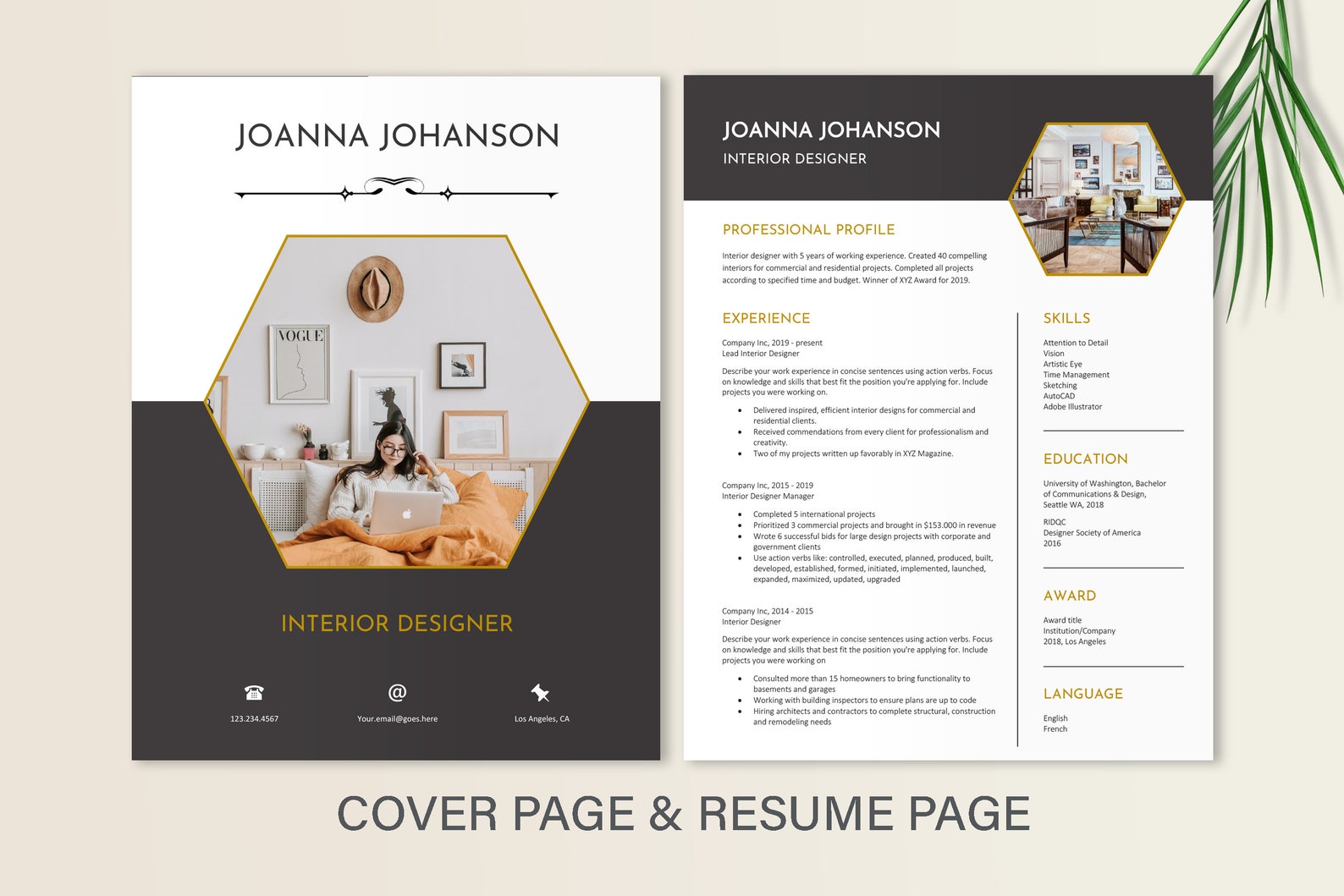 Interior Designer Resume Design | Interior Design Portfolio | Interior ...