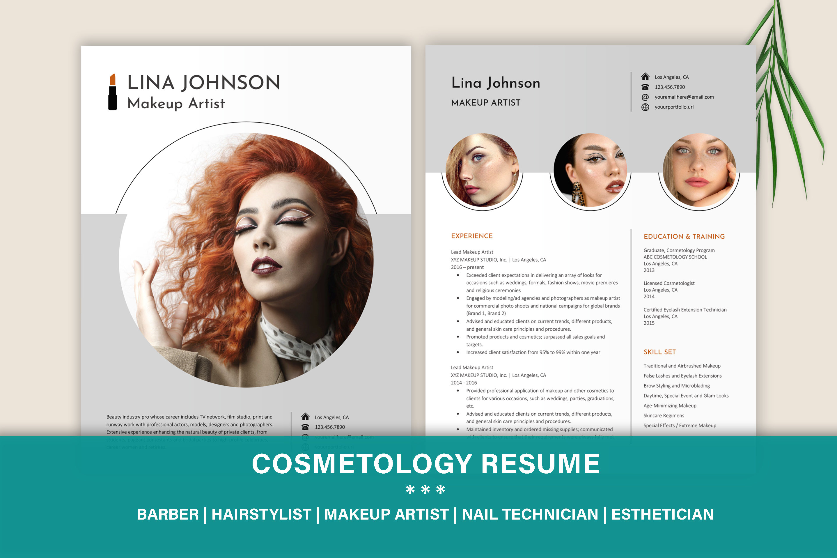 Makeup Artist Resume, Modern Resume Template, Esthetician Resume ...