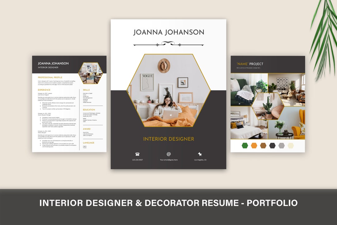 Interior Designer Resume Design | Interior Design Portfolio | Interior ...