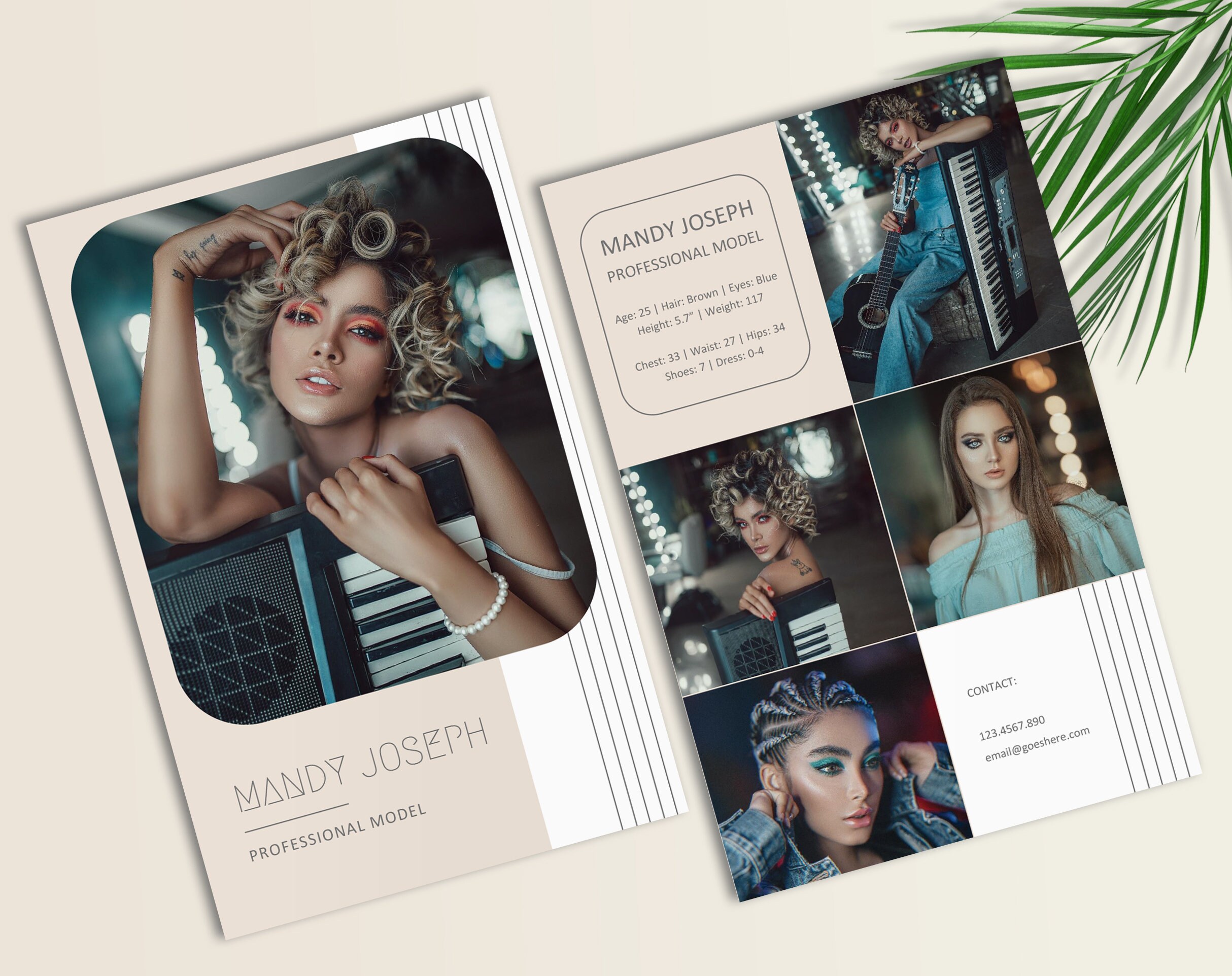 Modeling Comp Card MS Word Template, Modeling Agency, Model Photo Card ...
