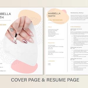 Nail Technician Resume Portfolio, Esthetician Resume, Modern Resume ...