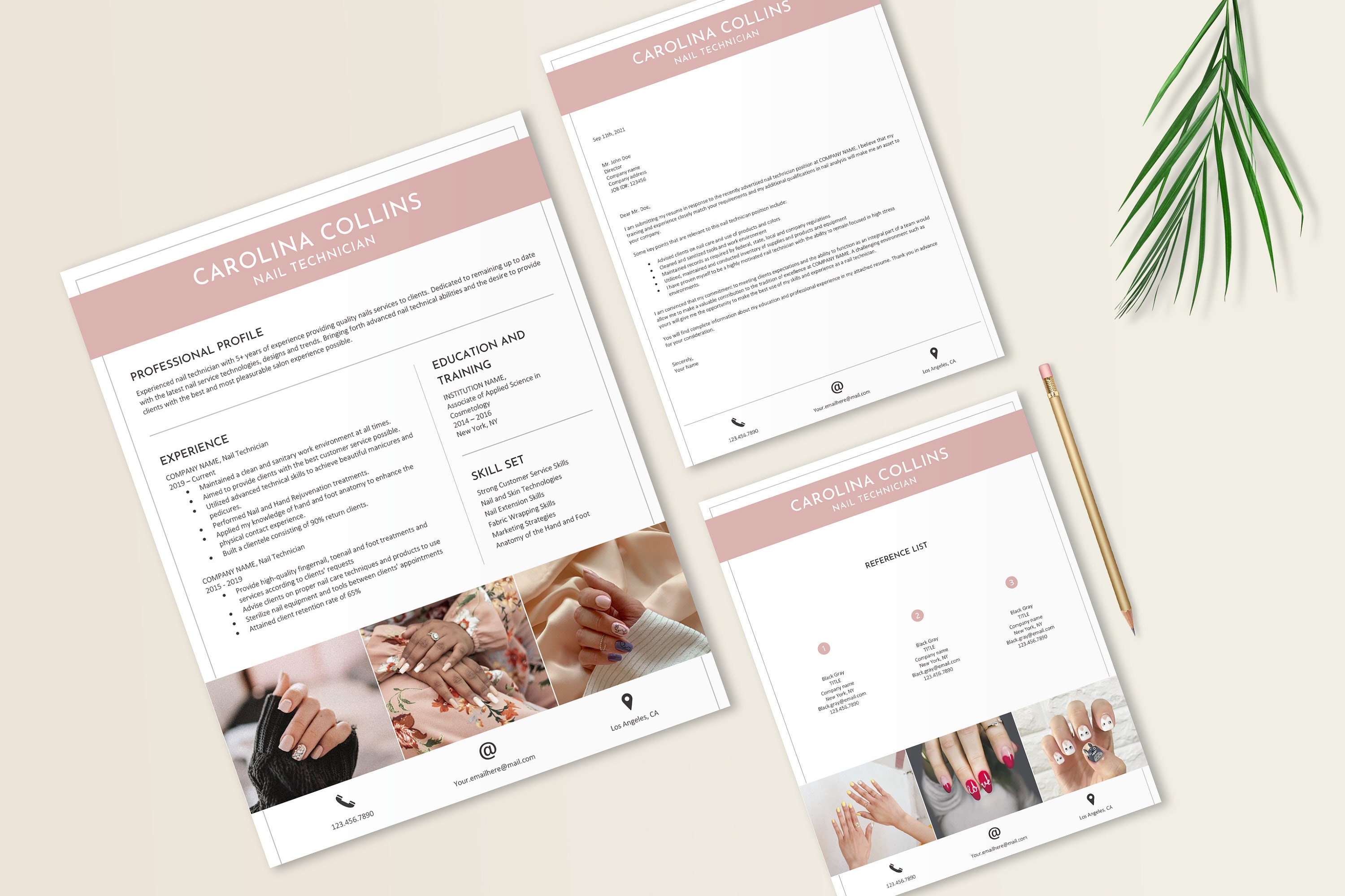 Nail Technician Resume Template, Esthetician Resume, Modern Resume ...