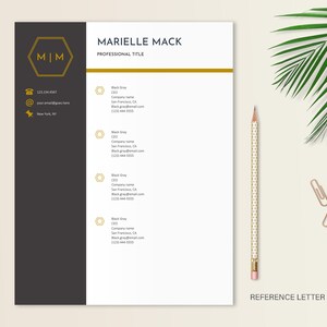 Black and Gold Resume Template, Resume Template Word, Modern Resume, CV ...