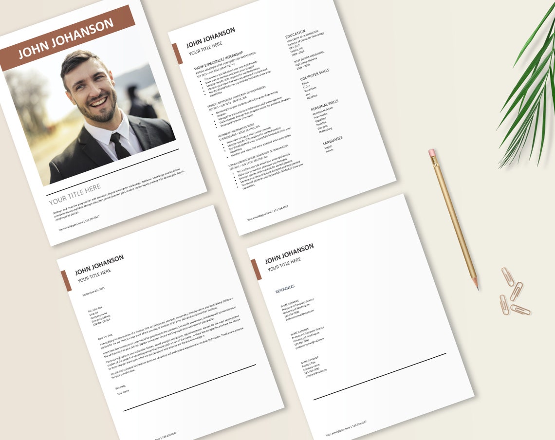 Career Starter Pack CV Starter Pack Internship Resume Template Editable ...