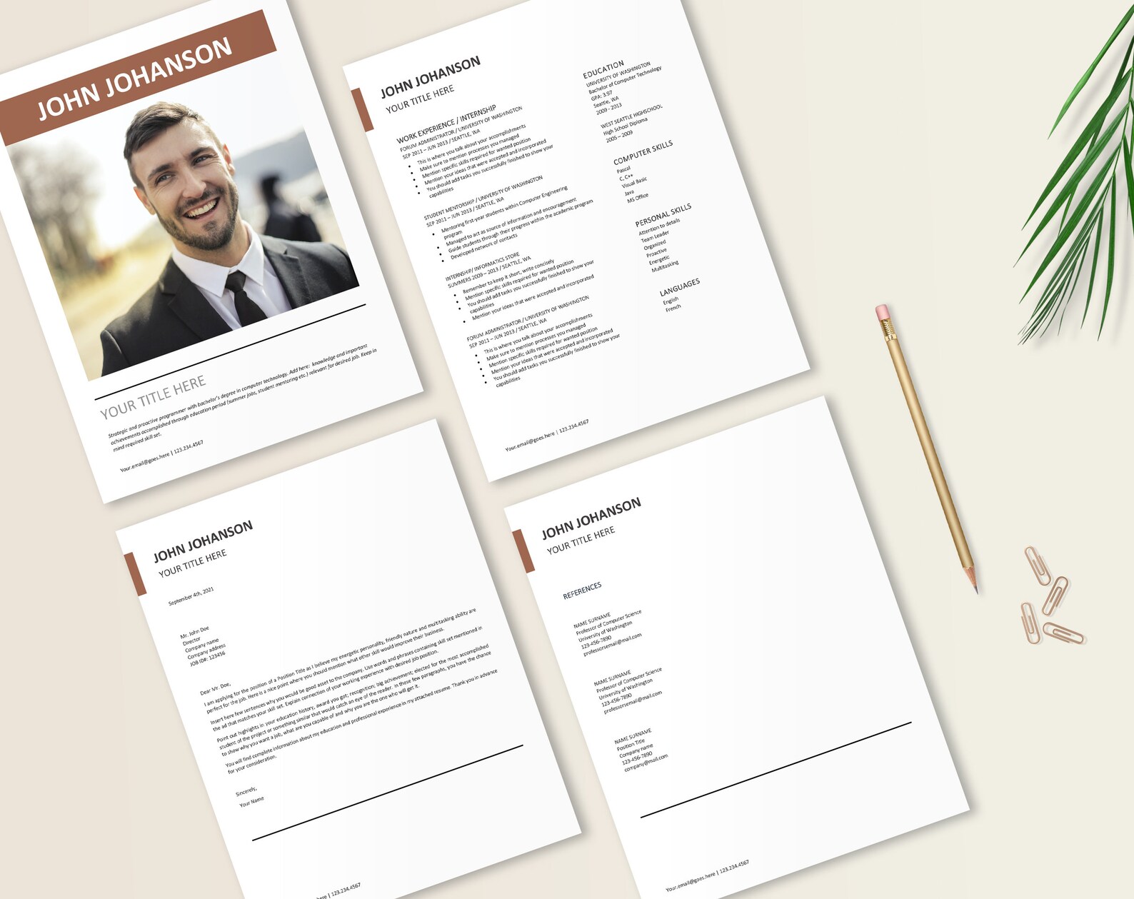 Career Starter Pack CV Starter Pack Internship Resume Template Editable ...