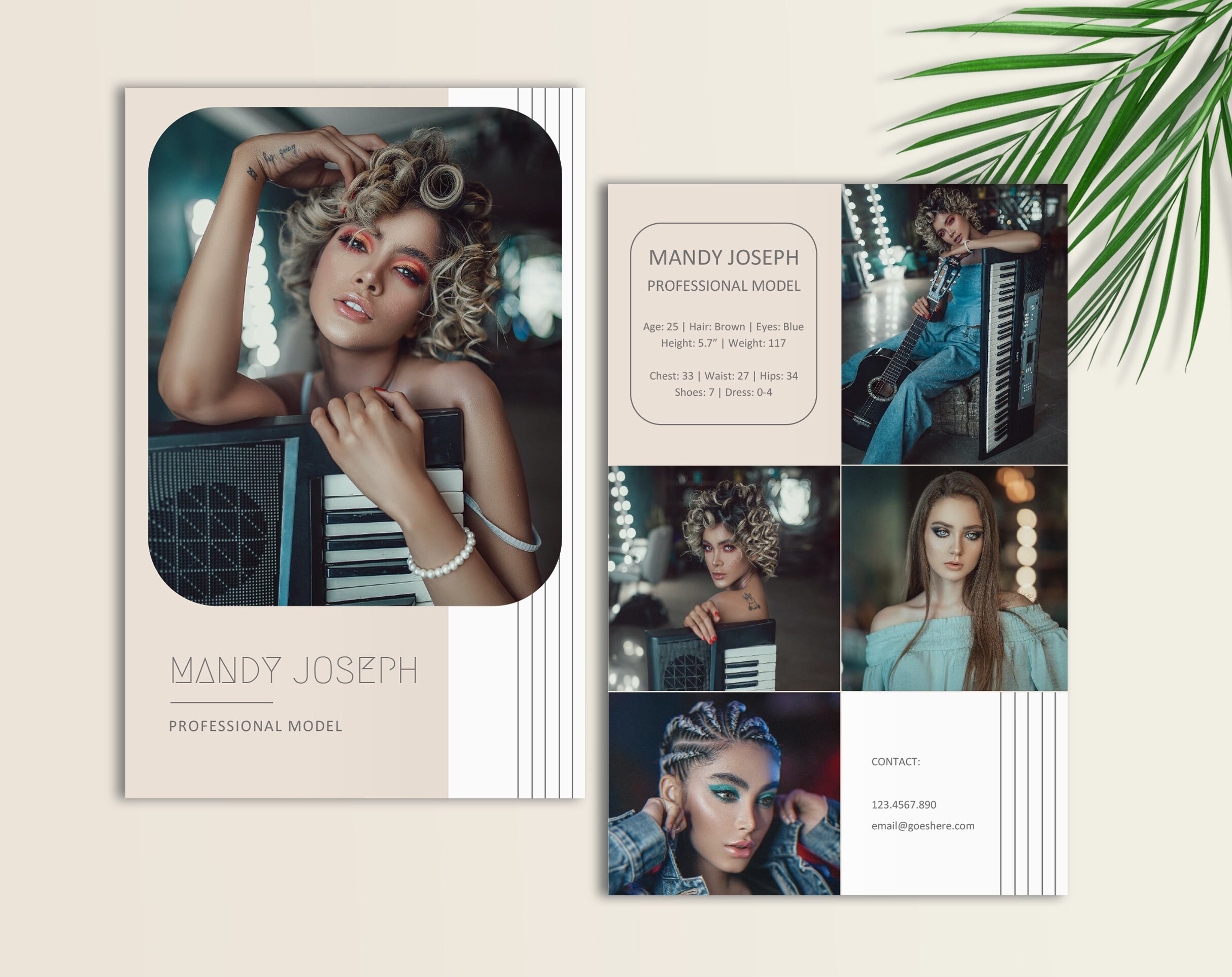 Modeling Comp Card MS Word Template, Modeling Agency, Model Photo Card ...