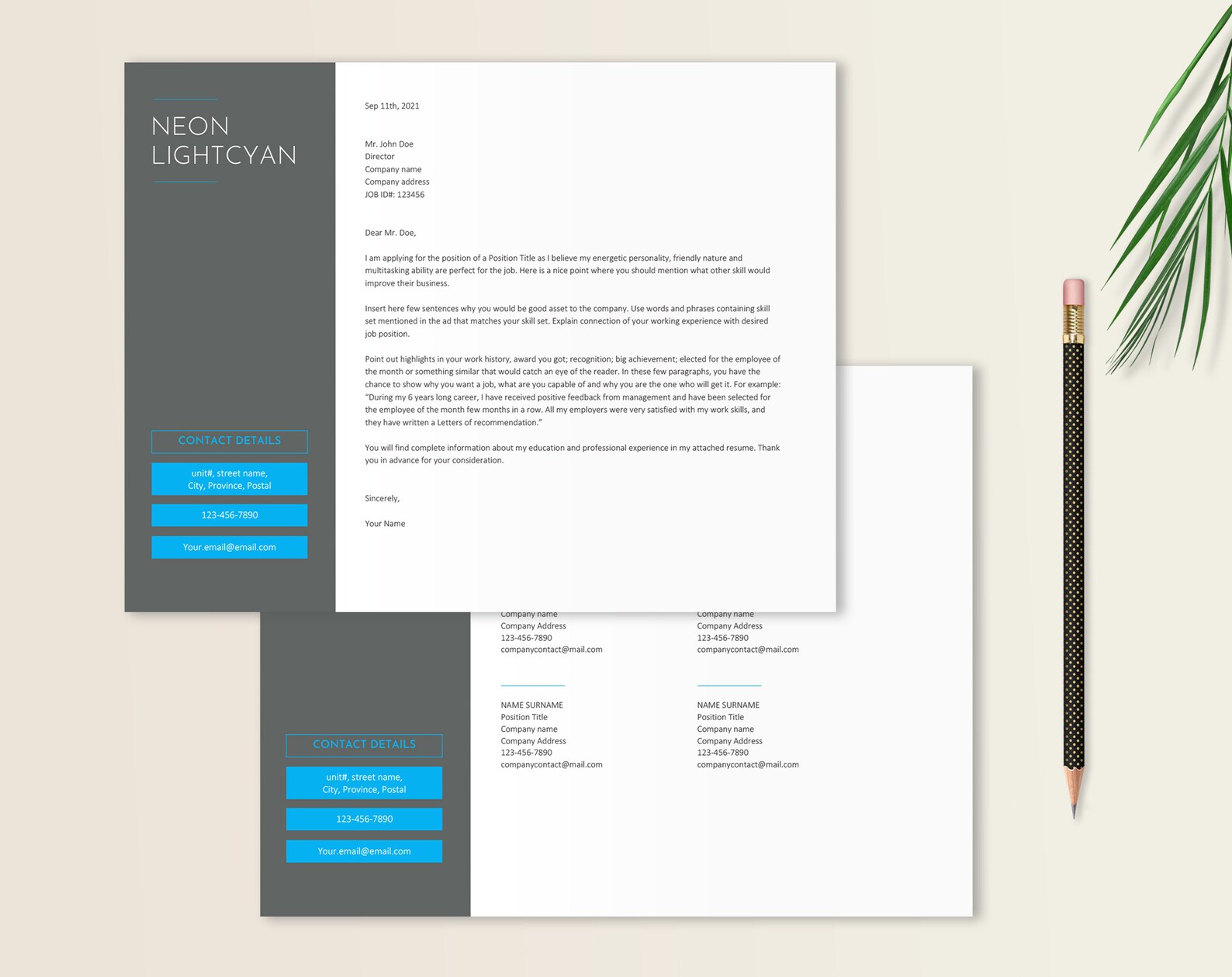 Resume Template, Landscape Resume, CV Template, Resume Download, Resume ...