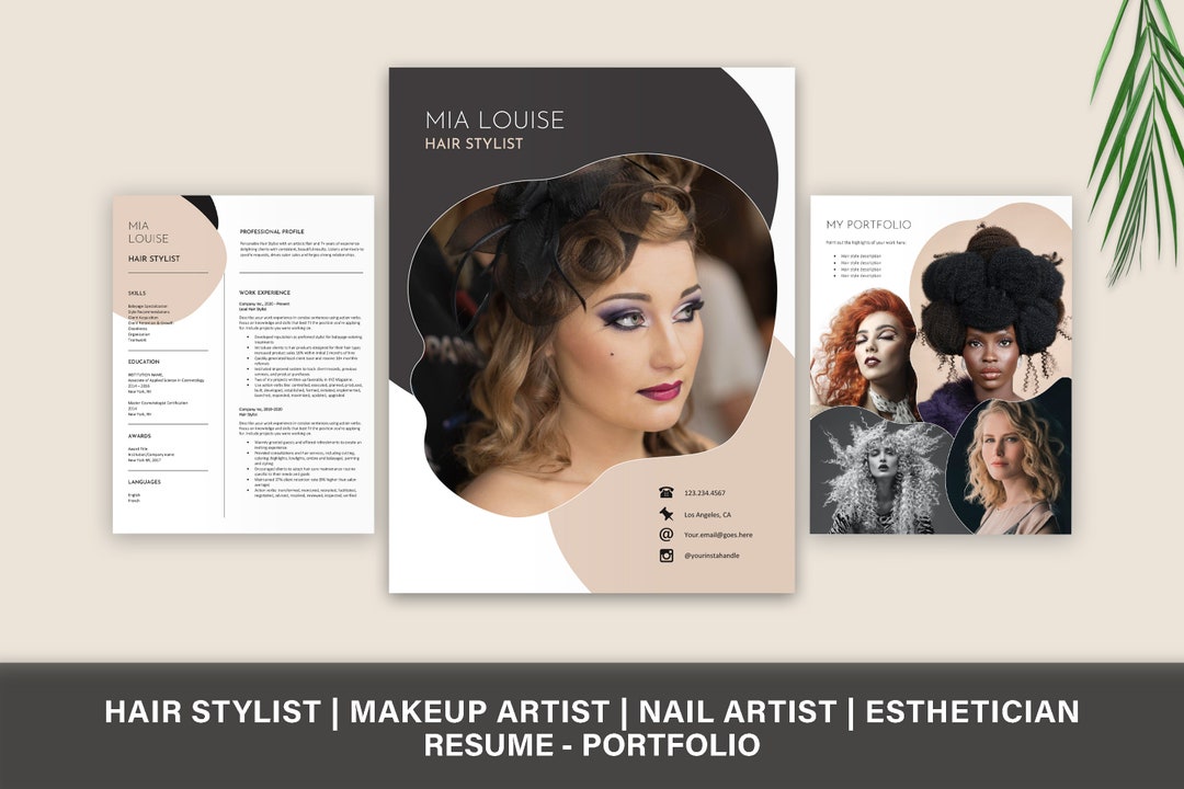Hair Stylist Resume Design | Hair Stylist Portfolio | Hairdresser CV ...