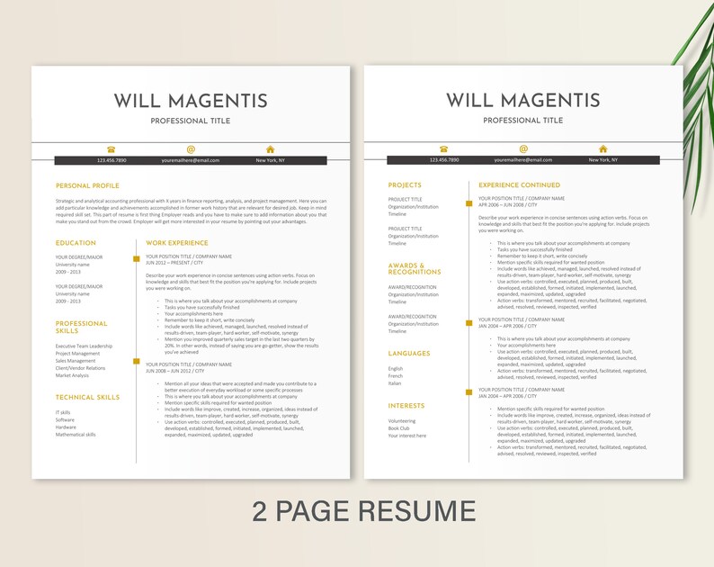 Resume Template, Resume Word, Resume Writing Tips, Executive Resume ...