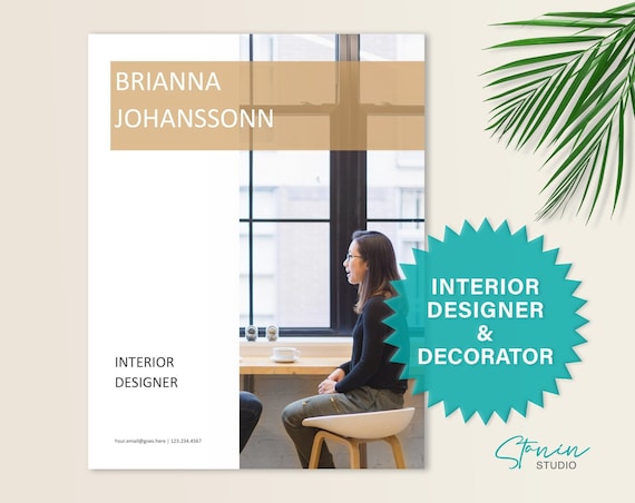 Interior Designer Resume Template Word Interior Decorator - Etsy