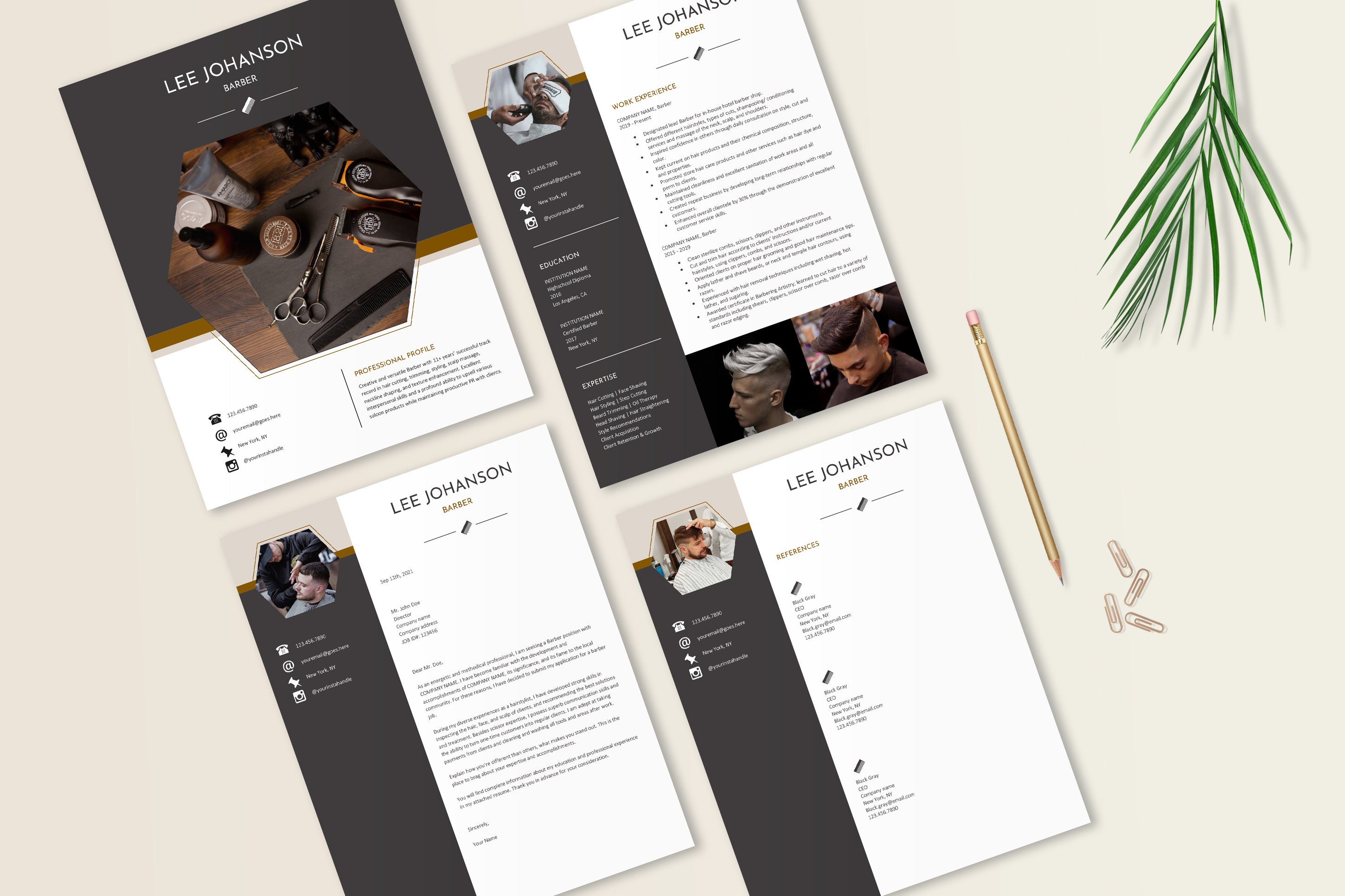 Barber Resume Design Hairdresser Resume Hairstylist Resume - Etsy Canada