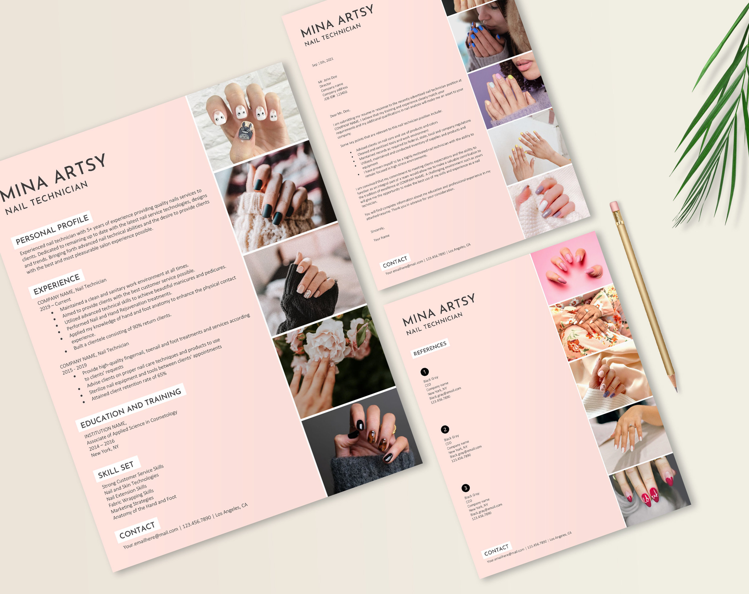 Nail Technician Resume Template, Esthetician Resume, Modern Resume ...