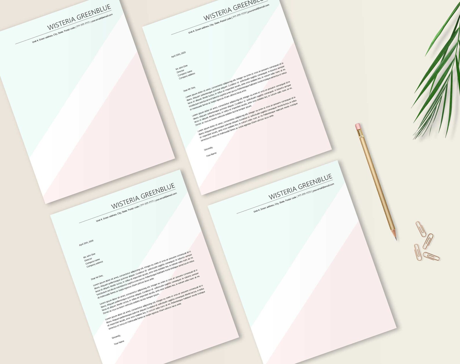 Printable and Editable Stationery Letter Letterhead Template - Etsy