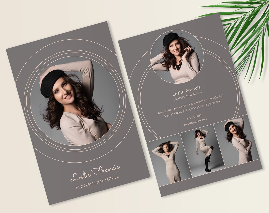 Modeling Comp Card MS Word Template Modeling Agency Model - Etsy Canada
