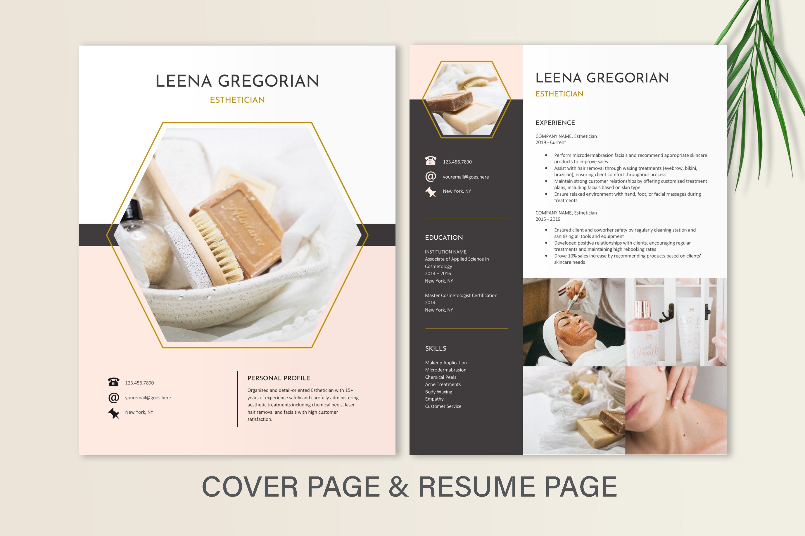 Esthetician Resume, Hairstylist Resume, Modern Resume Template, Beauty ...
