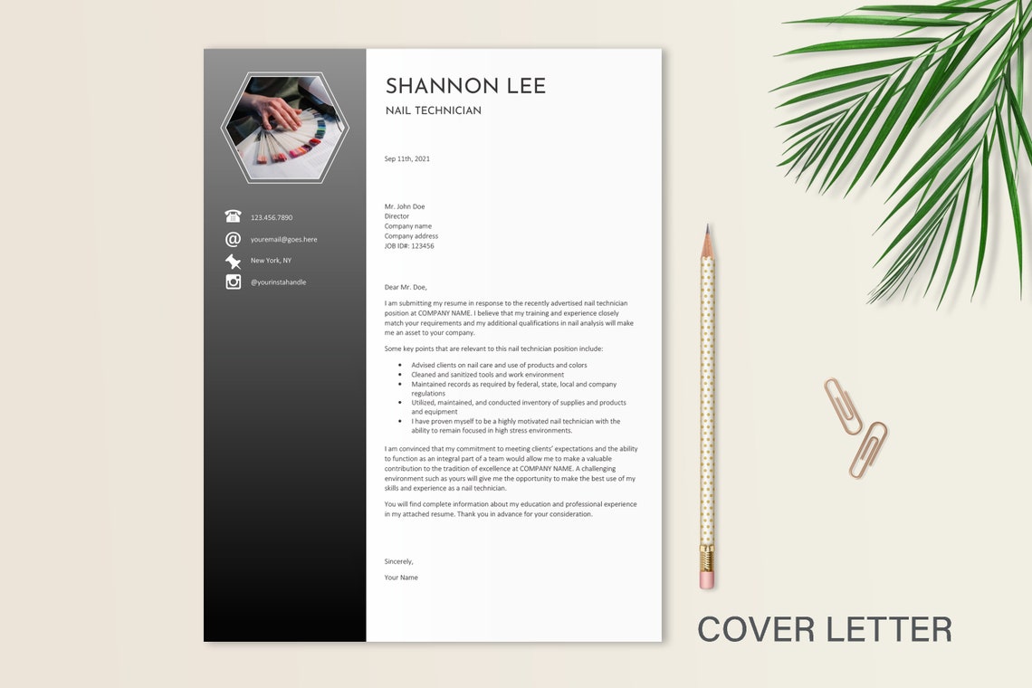 Nail Technician Resume Template, Esthetician Resume, Modern Resume ...