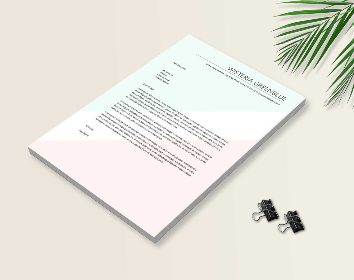 Printable and Editable Stationery Letter Letterhead Template - Etsy