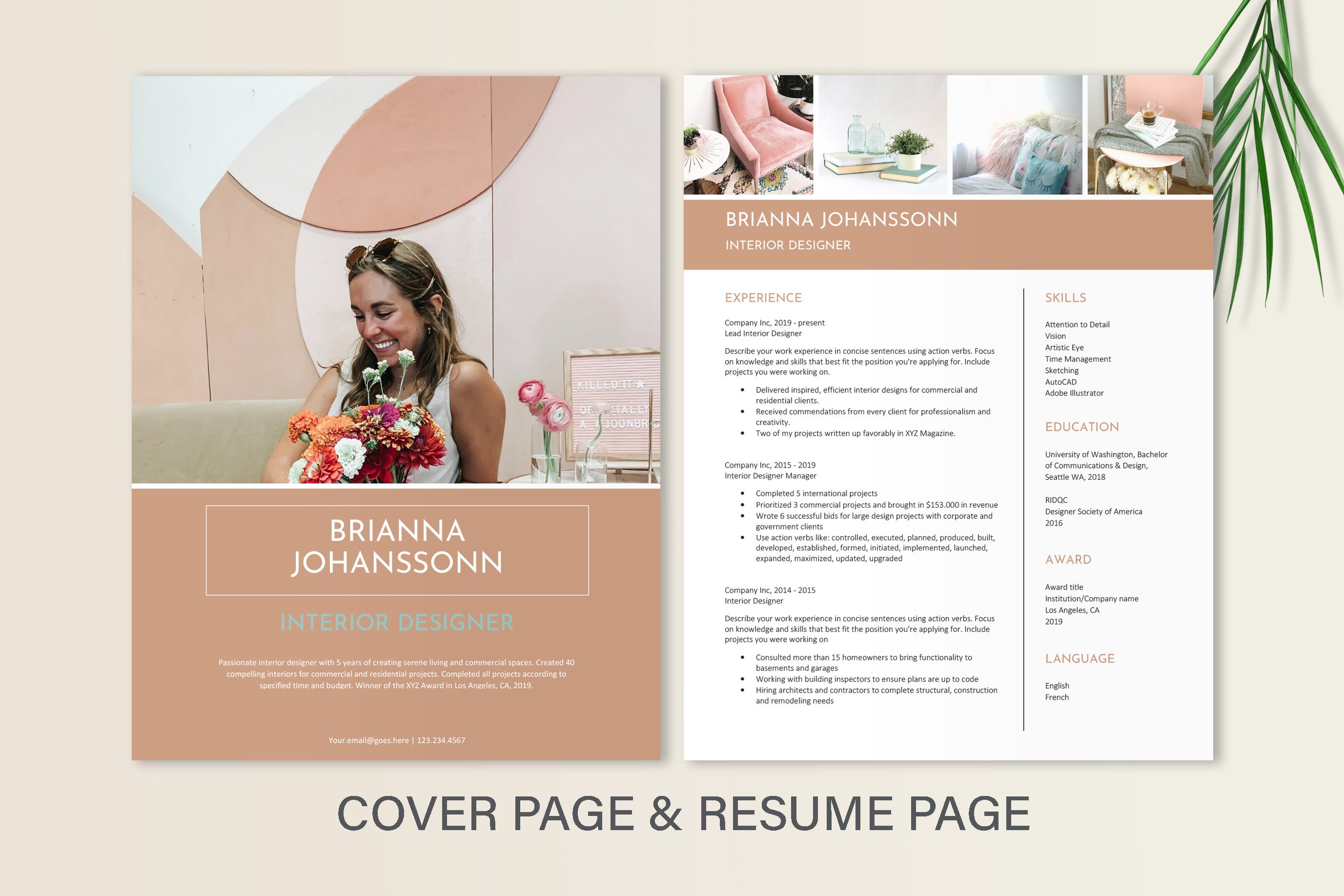 Interior Designer Resume Template Interior Design Portfolio Interior ...