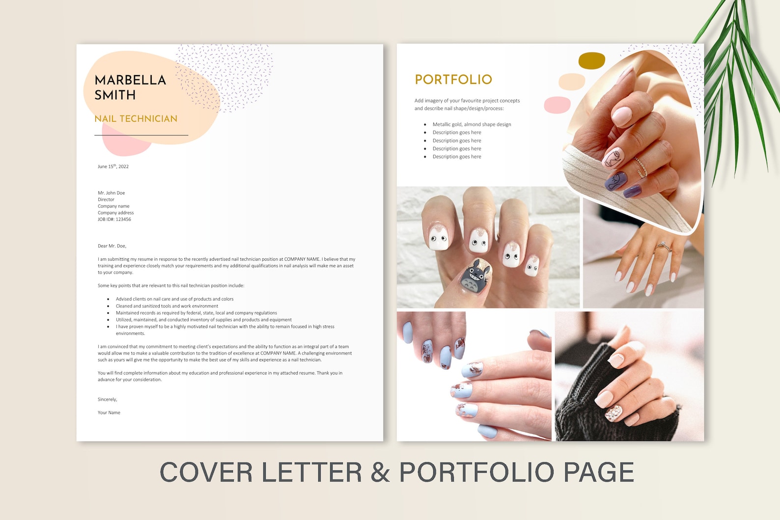 Nail Technician Resume Portfolio, Esthetician Resume, Modern Resume ...
