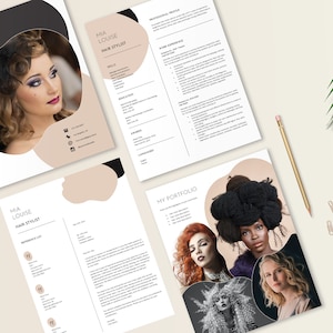 Hair Stylist Resume Design | Hair Stylist Portfolio | Hairdresser CV ...