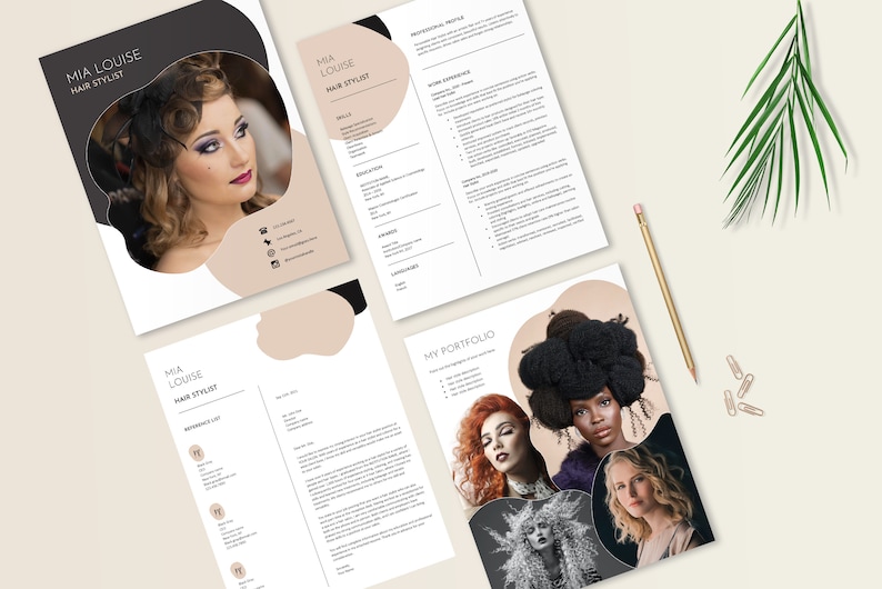 Hair Stylist Resume Design | Hair Stylist Portfolio | Hairdresser CV ...