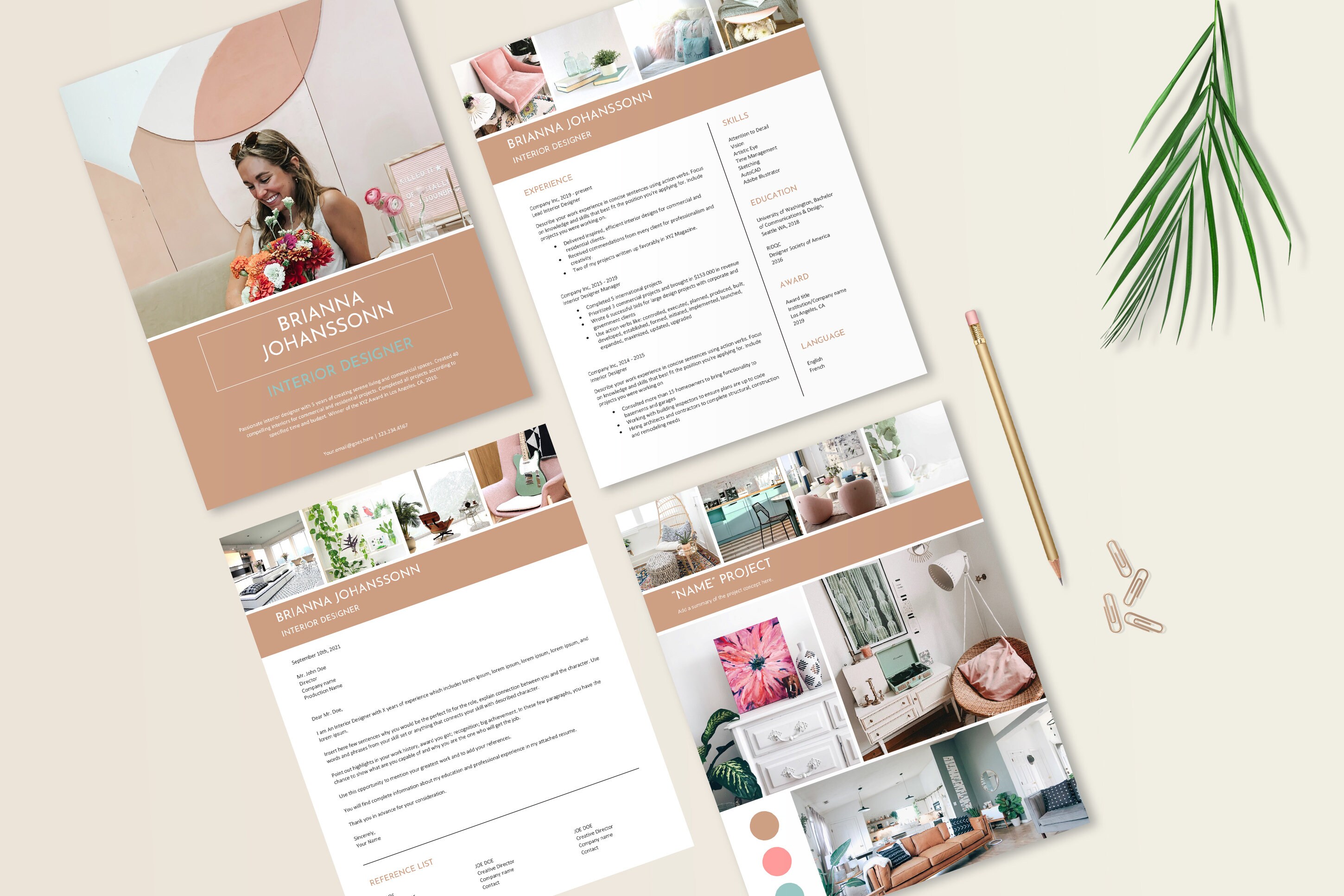 Interior Designer Resume Template Interior Design Portfolio Interior ...
