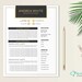 Black and Gold Resume Template + Cover Letter | Modern Resume Editable ...
