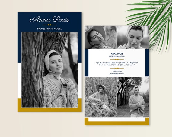 Modeling Comp Card MS Word Template Modeling Agency Model | Etsy