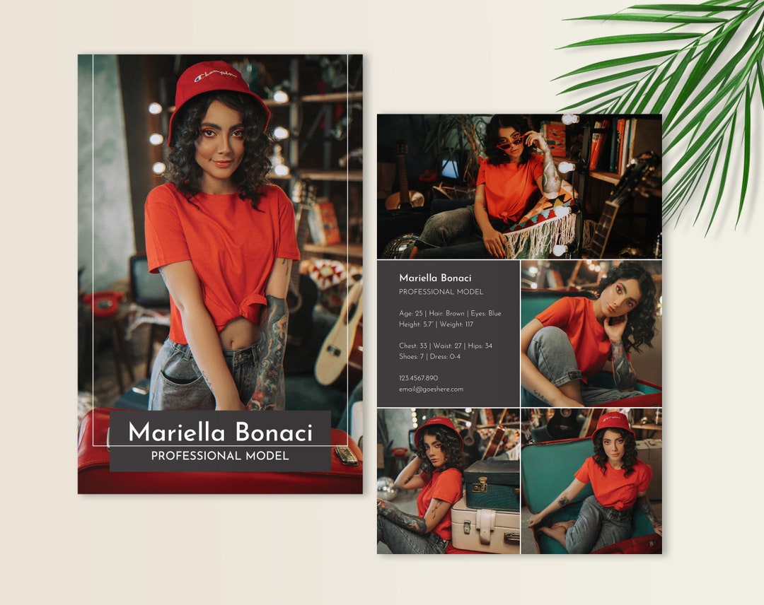 Modeling Comp Card MS Word Template, Modeling Agency, Model Photo Card ...