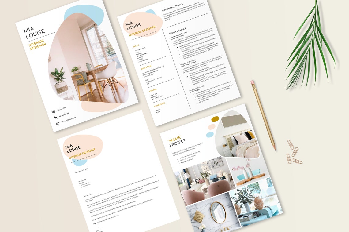 Interior Designer Resume Template | Interior Design Portfolio ...